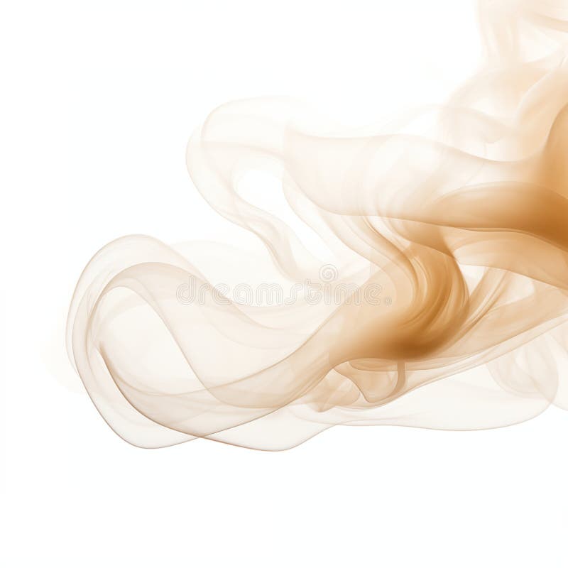 Abstract Beige Smoke Swirl on White Background Stock Illustration ...