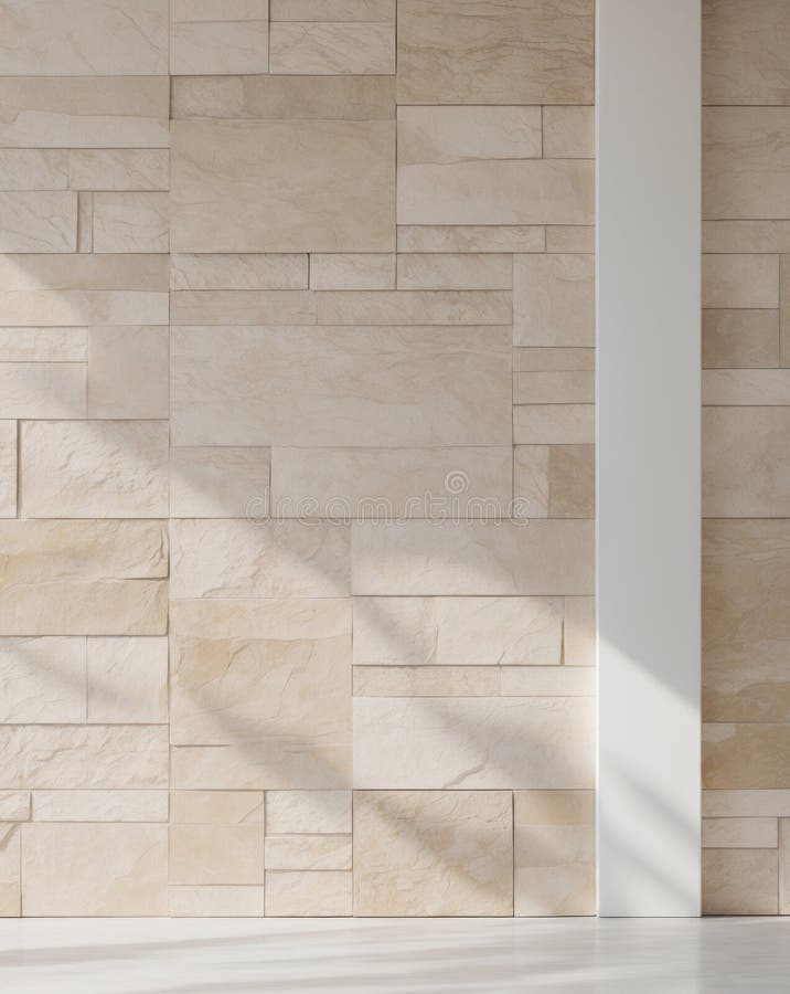 Abstract Beige Stone Wall Texture Design Stock Photo - Image of design ...