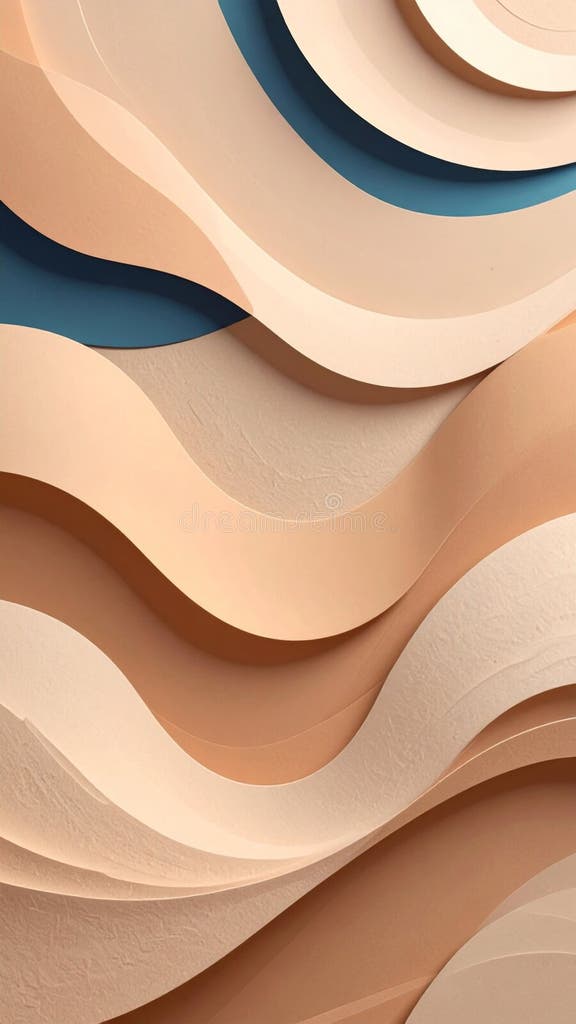 Abstract Beige and Teal Wave Pattern Background Stock Illustration ...