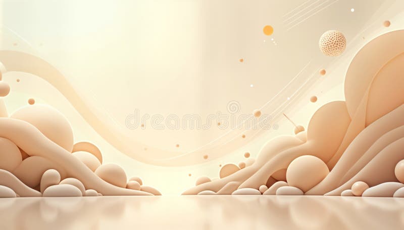 Abstract Beige Tech Background. Fluid Forms, Soft Spheres Create ...