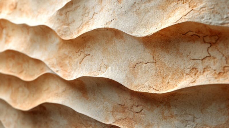 Abstract Beige Textured Wavy Wall Surface Design Stock Illustration ...