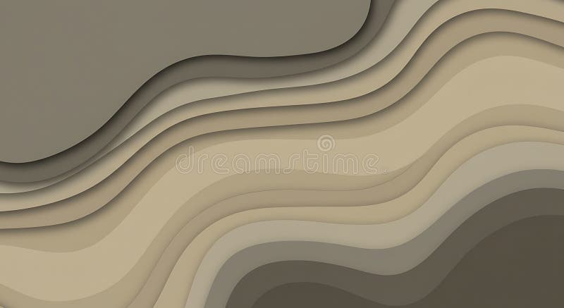 Abstract Beige Wave Paper Cut Background Design Stock Illustration ...