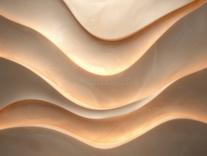 Abstract Beige Wave Pattern Background with Light. Stock Illustration ...