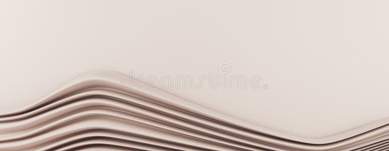 Abstract Beige Wave Pattern on a Neutral Background. 3D Rendering Stock ...