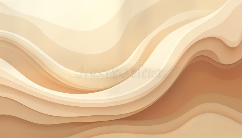 Abstract Beige Waves Flow Elegantly. Dynamic Liquid Texture Creates ...