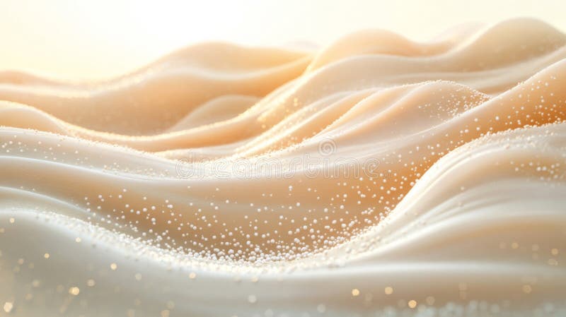 Abstract Beige Waves with Sparkling White Dots Stock Illustration ...