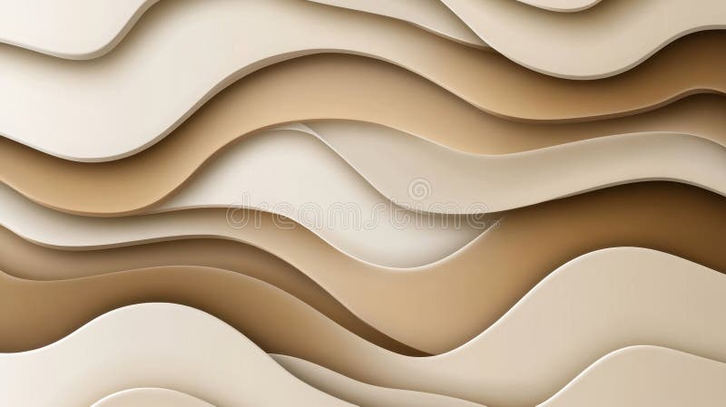 Abstract Beige Wavy Layers Background Design Stock Image - Image of ...