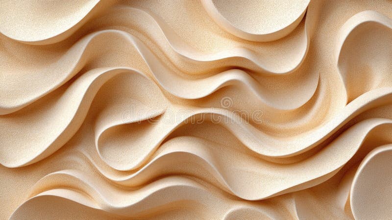 Abstract Beige Wavy Pattern with Soft Textured Folds Creating Depth and ...