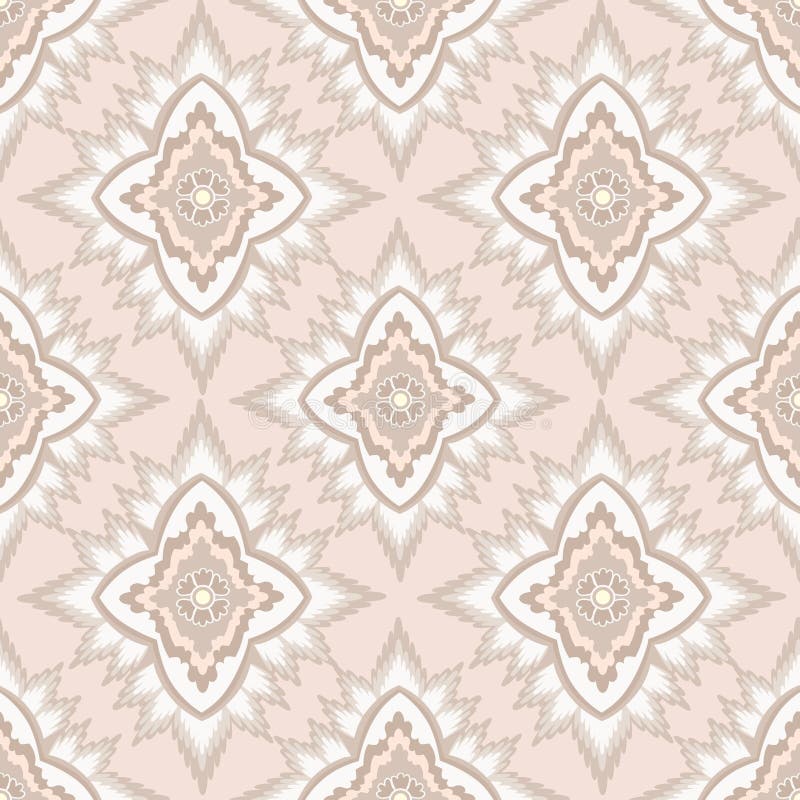 Abstract Beige and White Geometric Seamless Textur Stock Vector ...