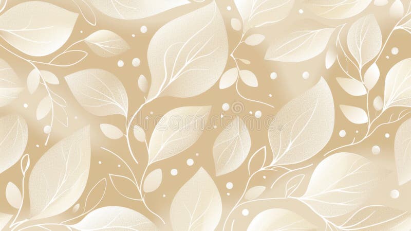 Abstract Beige and White Leaf Pattern on a Beige Background Stock ...