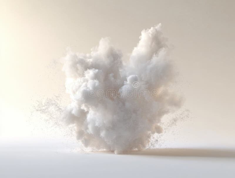 Abstract Beige and White Particle Explosion on Light Background Stock ...