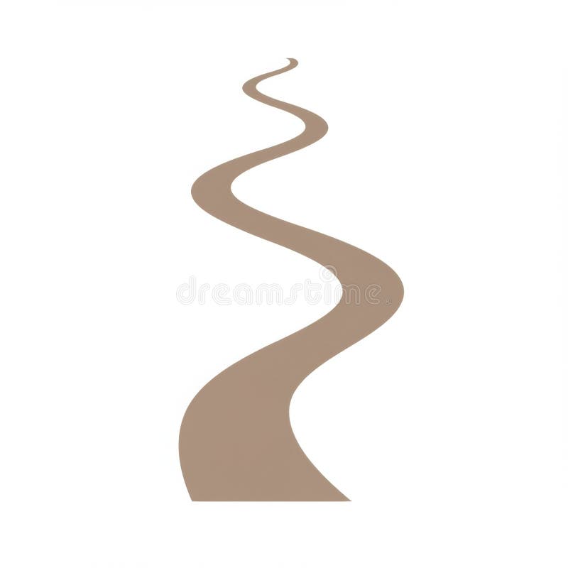 Abstract Beige Winding Path on White Background Stock Illustration ...