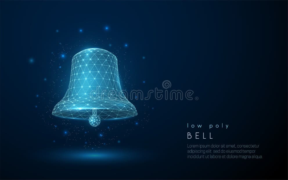 Abstract Bell Icon. Low Poly Style Design Stock Vector - Illustration ...