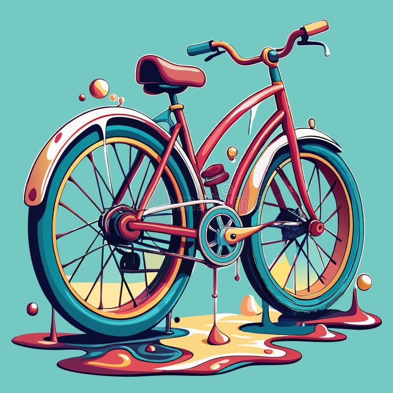 Abstract Bicycle Melting Design Stock Vector - Illustration of ...