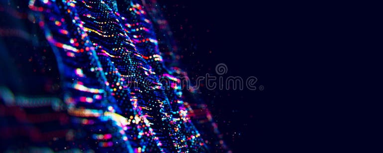 Abstract Big Data Digital Stream Waves. Information Flow Concept. LLM ...