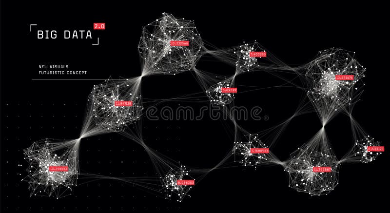 Abstract Big Data Visualization Cloud Computing Concept Distributed Computing Network