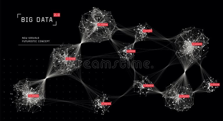 Abstract Big Data Visualization. Cloud Computing Concept. Distributed ...
