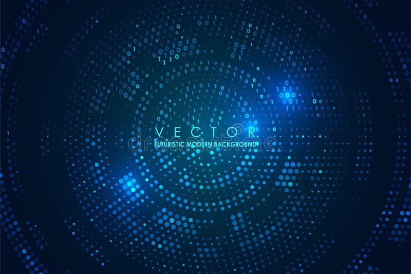 Abstract Big Data Visualization Stock Vector - Illustration of binary ...