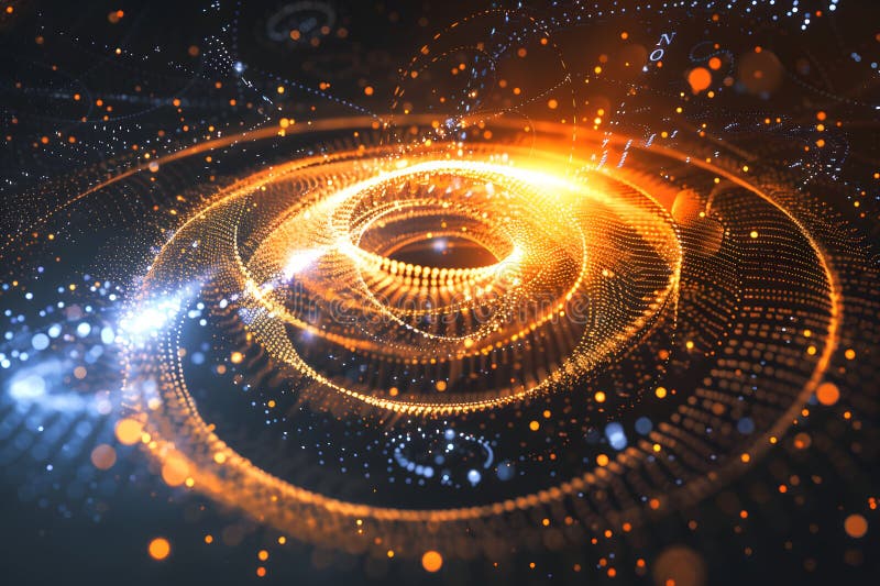 Abstract Big Data Visualization with Light Particle Vortex Stock Image ...