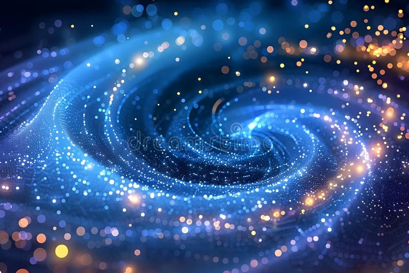 Abstract Big Data Visualization with Light Particle Vortex Stock Image ...