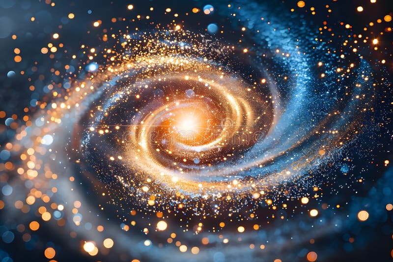 Abstract Big Data Visualization with Light Particle Vortex Stock Photo ...