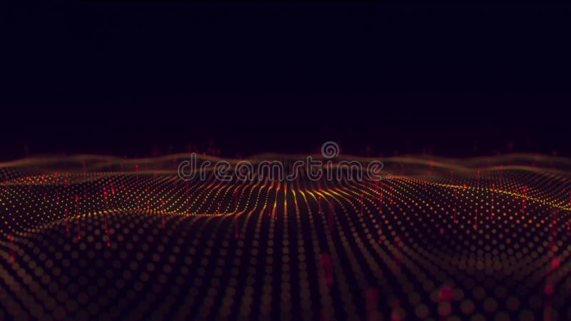Abstract Big Data Wave Animation with Data Flow. Futuristic Information ...