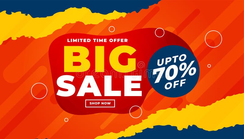 Abstract Big Sale Banner with Discount Details Modern Design Vector ...