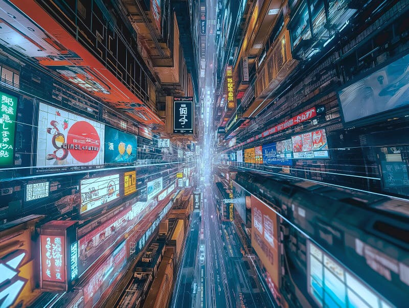 Abstract Billboard Perspective Point of View Street , 3d Illustration ...