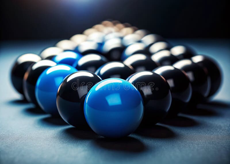 Abstract Billiards Design Striking Blue and Black Pool Balls with ...