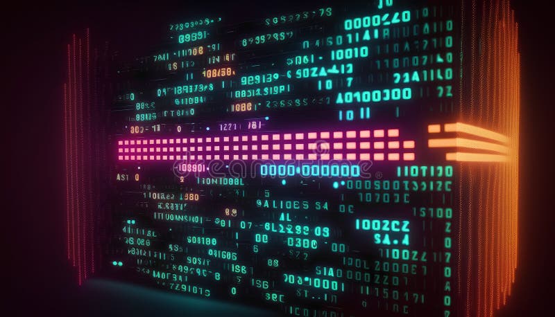 Abstract Binary Code Background, 3d Render, Computer Generated Images Stock Illustration ...