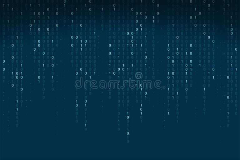 Abstract Binary Code Background. Falling, Streaming Binary Code Background Stock Vector ...