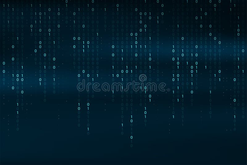 Binary Code Background Falling Streaming Binary Code Background Stock Vector Illustration Of