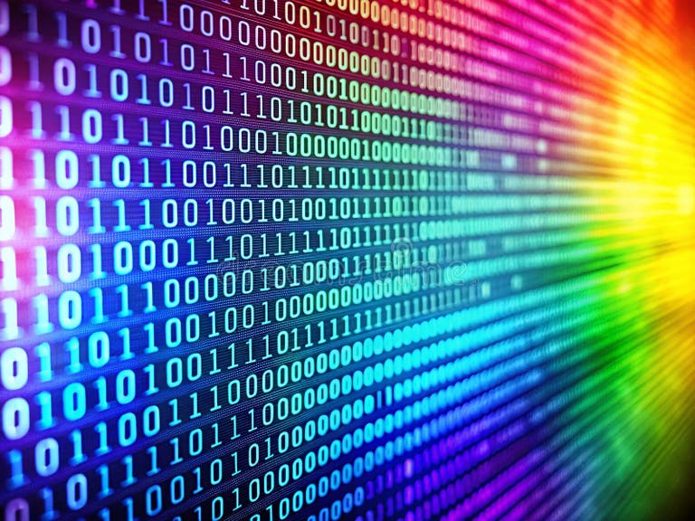 Abstract Binary Code Background a Minimalist Digital Data Stream for ...