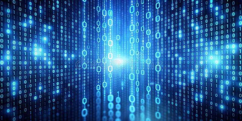 Abstract Binary Code Blue Background Alien Code Ai Generative Stock Illustration Illustration