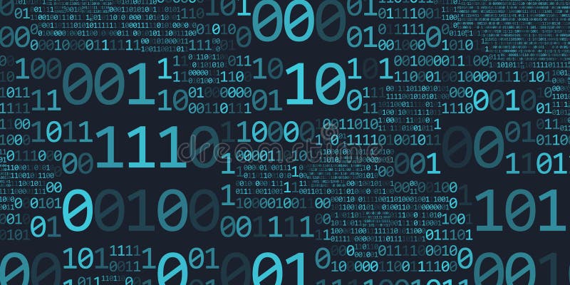 Abstract Binary Code in 3D Wave Style in Gold Colors. Technological ...