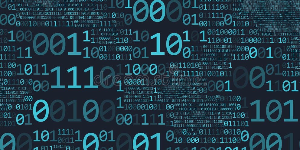 Abstract Binary Code Cloud Background Ai Learning On Data Cyber Field 0172