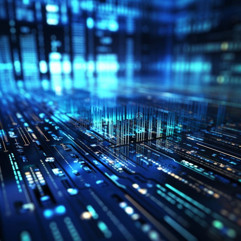 Abstract Binary Code 3d Rendering Creating A Dynamic Digital Server Stock Illustration