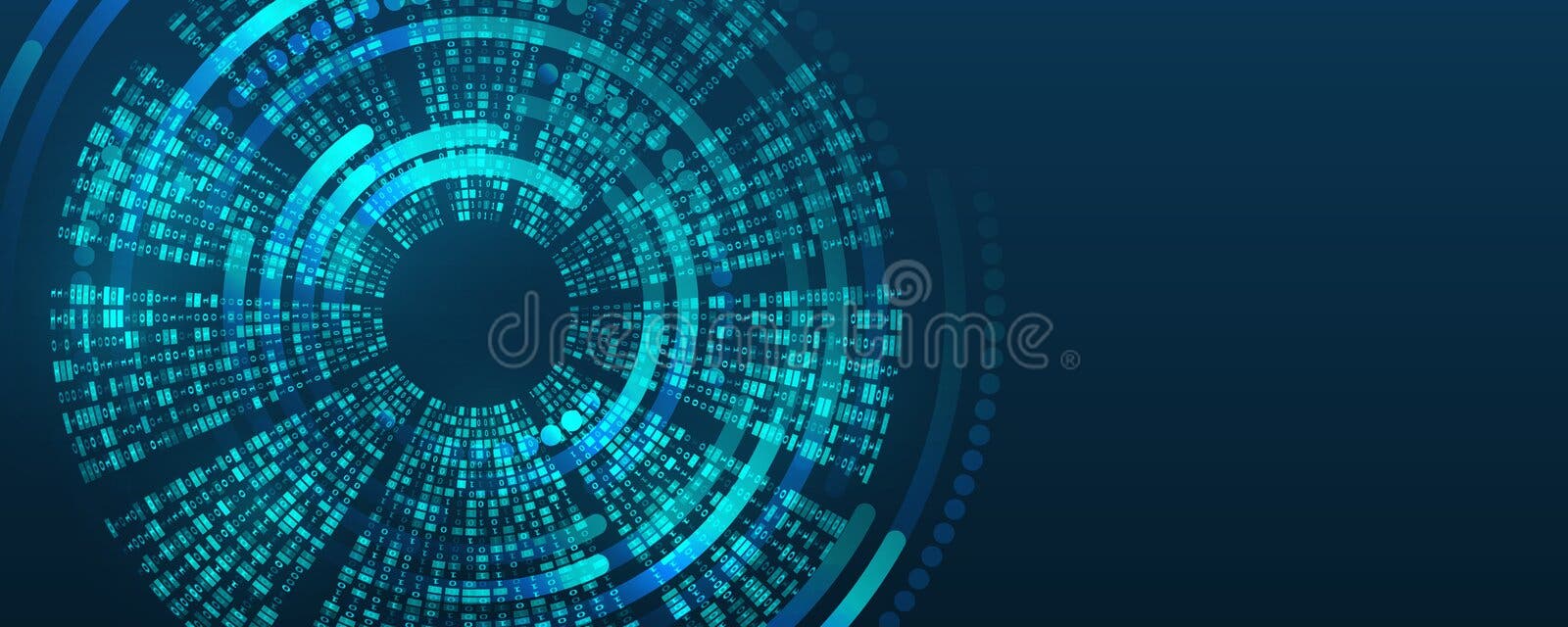 Abstract Binary Computer Code. Digital Numbers on a Blue Background ...