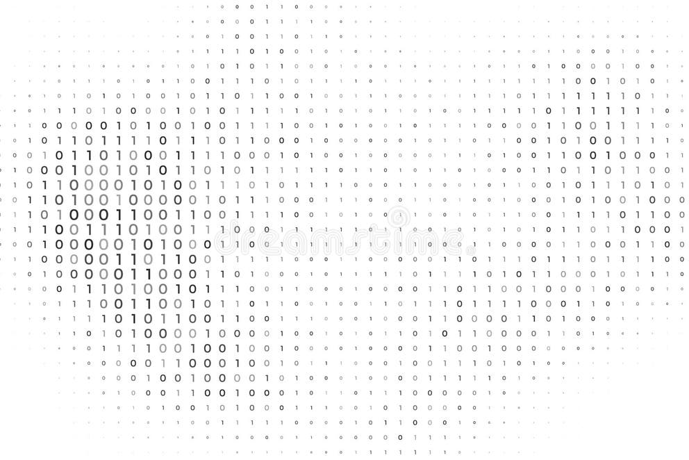 Abstract Binary Code or Digits White Wallpaper for Internet Hacking Stock Vector - Illustration ...