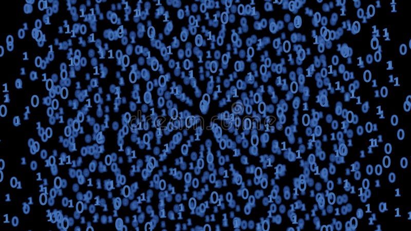Abstract Binary Code Glow Blue Background 3d Illustration. Stock ...