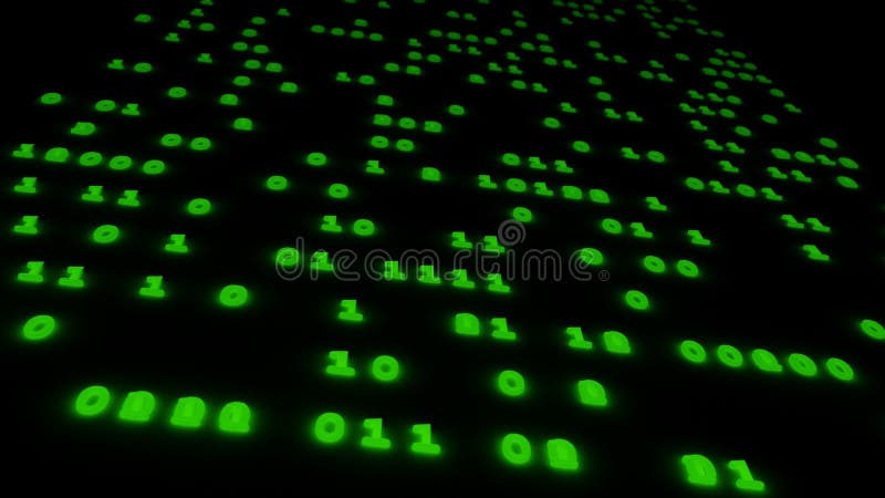 Abstract Binary Code Glow Green Background 3d Illustration. Stock Illustration - Illustration of ...