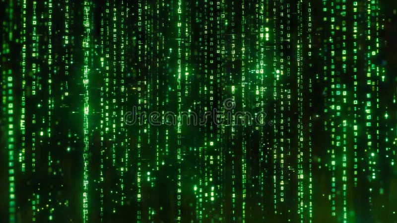 An Abstract Binary Code Graphic Set Against a Dark Blue Background ...