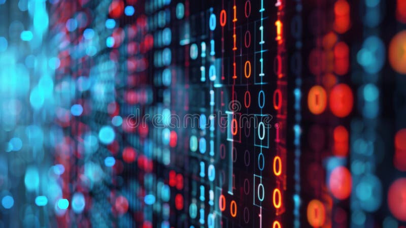 Abstract Binary Code in Red and Blue Stock Illustration - Illustration of binary, business ...