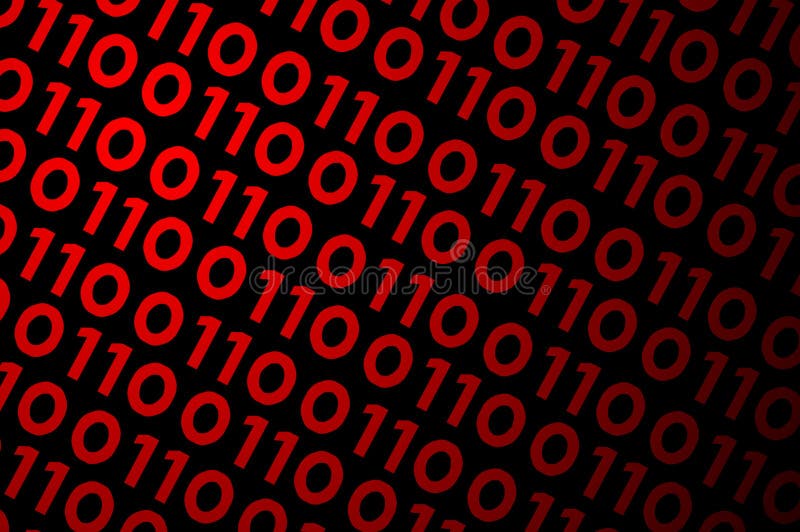 Abstract Binary Code on Red Digital Screen Stock Illustration - Illustration of number ...