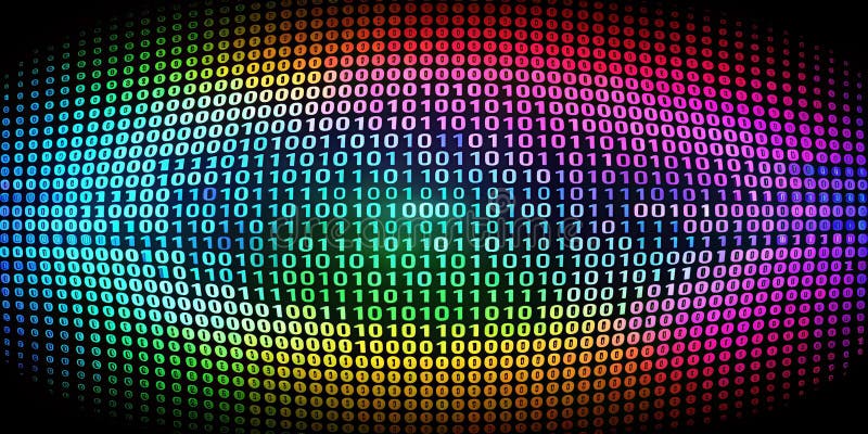 Abstract Binary Code Wave Background A Halftone Gradient Of Ones And Zeros For Digital System