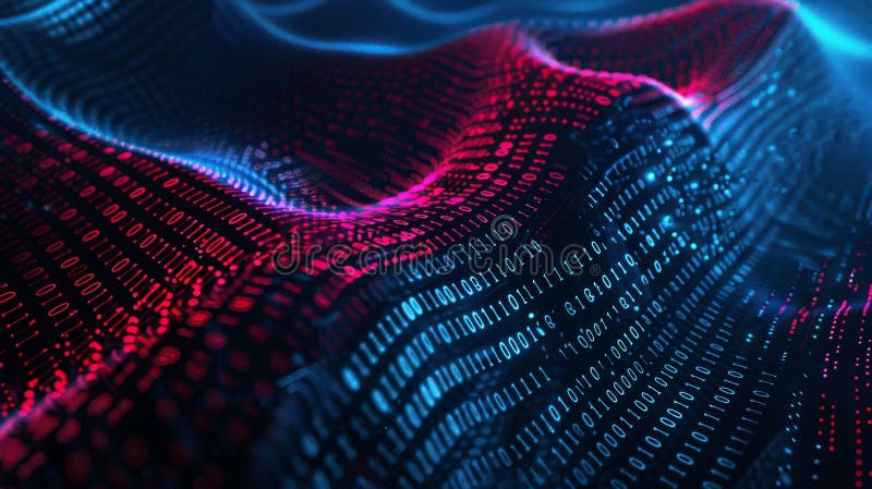 Abstract Binary Code Wave, Generative AI Stock Photo - Image of ...