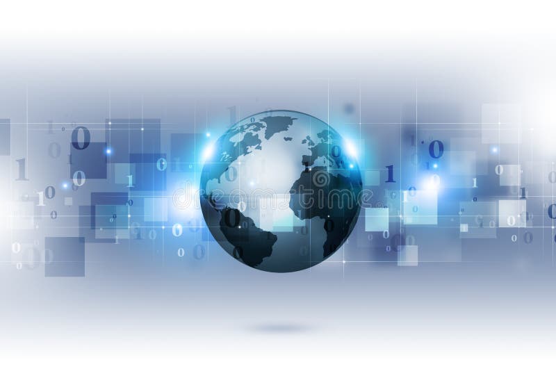 Abstract Binary Code World Map Stock Illustration - Illustration of ...