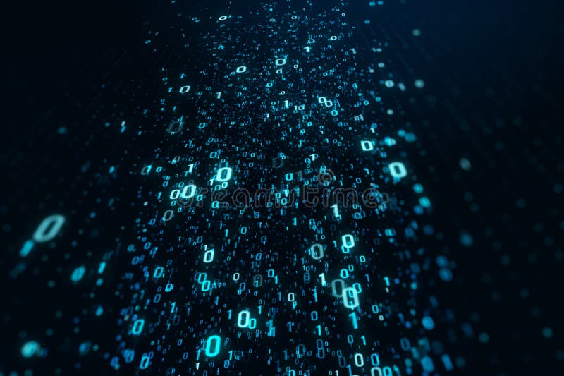 Abstract Binary Coding On Background Matrix And Security Concept 3d Rendering Stock