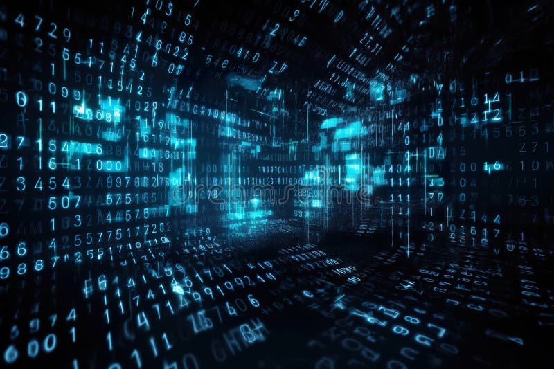 Abstract Binary Cyber Circuit Future Graphic Wallpaper. Binary Code ...