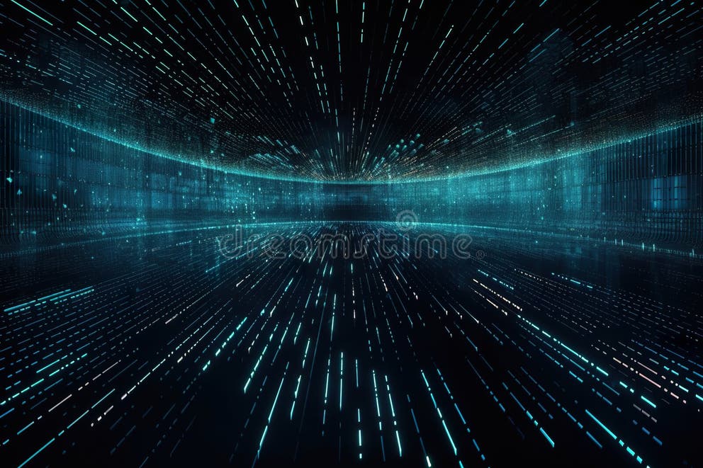 Abstract Binary Cyber Circuit Future Graphic Wallpaper. Binary Code Digital Technology. Stock ...